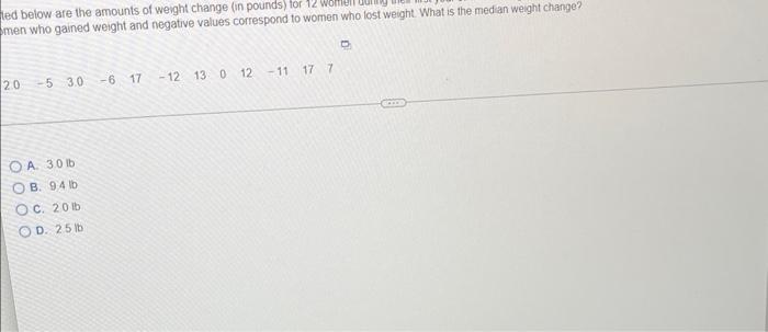 Solved 20−53.0−617−1213012−11177 A. 30lb B. 94lb C. 200bb D. | Chegg.com