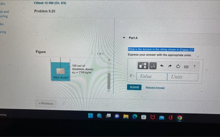 Solved What is the lension in the string shown in (Faprite | Chegg.com