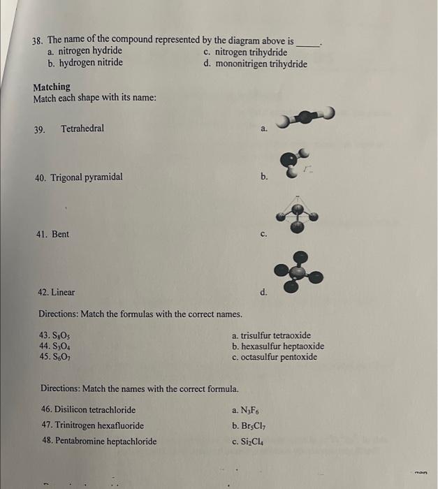 Solved 27. Which of the following is the correct name for | Chegg.com