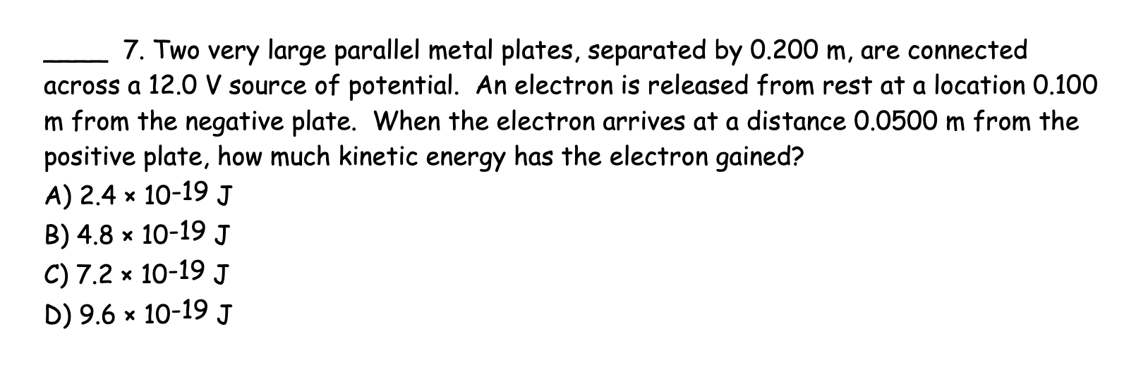 Solved Two very large parallel metal plates, separated by | Chegg.com