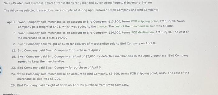 Solved Sales-Related and Purchase-Related Transactions for | Chegg.com