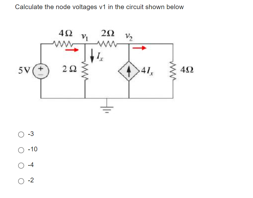 Solved Calculate the node voltages v1 ﻿in the circuit shown | Chegg.com