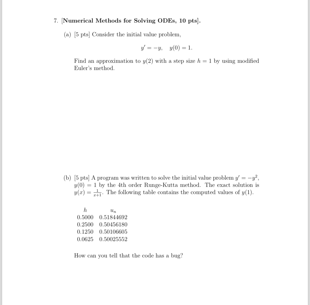 Solved [Numerical Methods for Solving ODEs, 10 ﻿pts].(a) [5 | Chegg.com