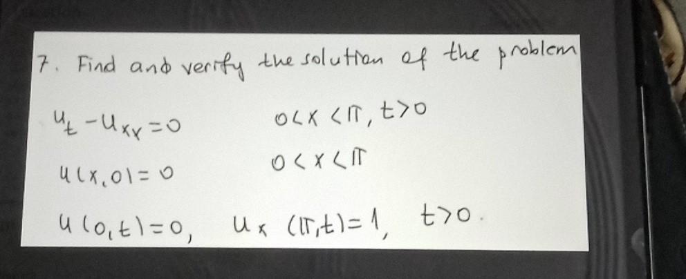 Solved 7. Find and verify the solution of the problem | Chegg.com