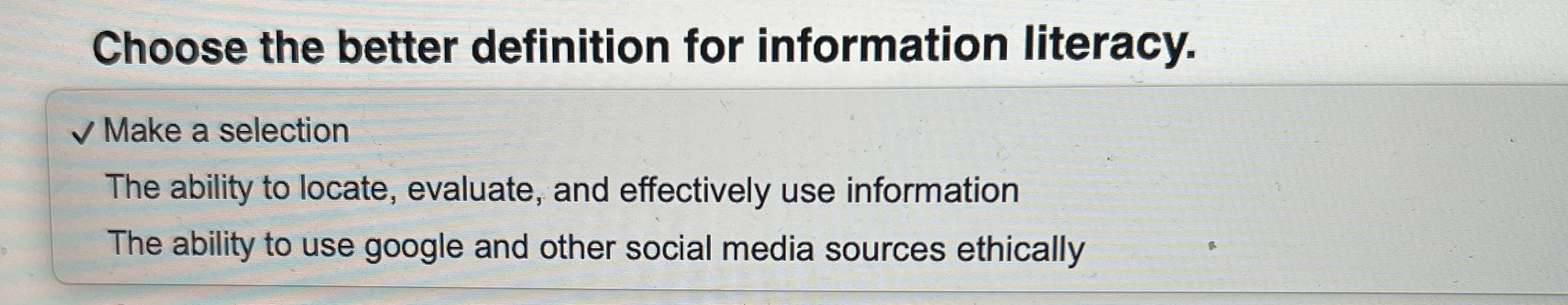 Solved Choose the better definition for information | Chegg.com