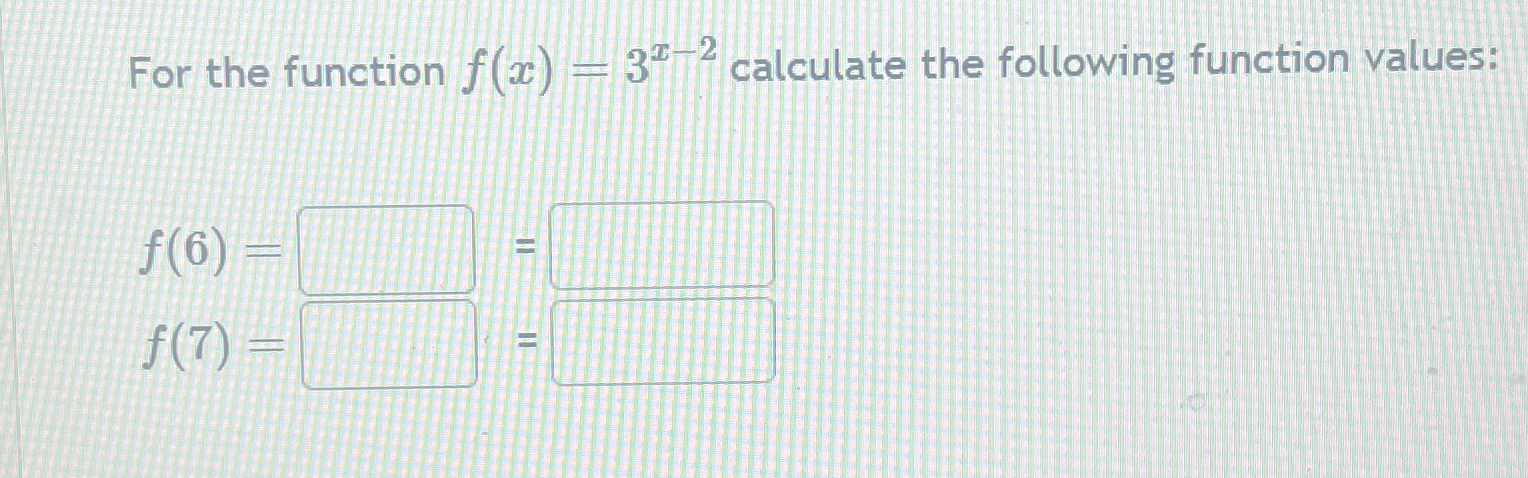Solved For the function f(x)=3x-2 ﻿calculate the following | Chegg.com