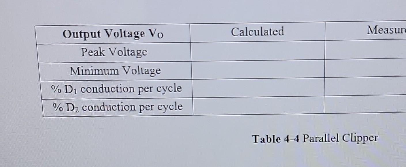 Solved (b) Figure 4-3. Parallel Clipper Circuit9. Build the | Chegg.com