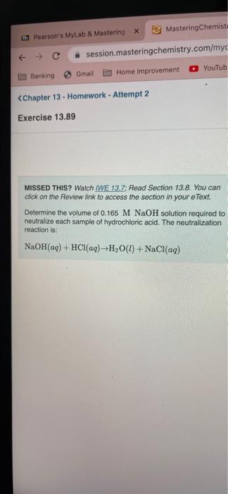 Solved Pearson's MyLab & Mastering X Gmail | Chegg.com Solved Pearson's MyLab & Mastering X Gmail | Chegg.com