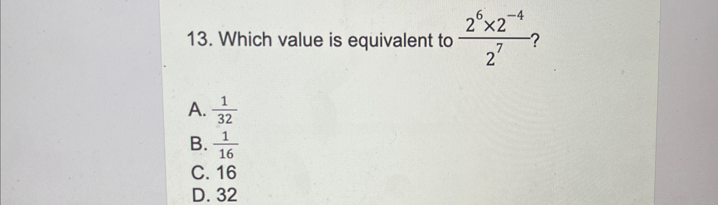 Solved Which value is equivalent to | Chegg.com