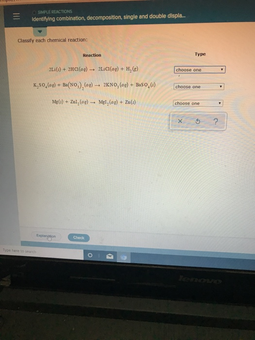 Solved SIMPLE REACTIONS Identifying combination, | Chegg.com