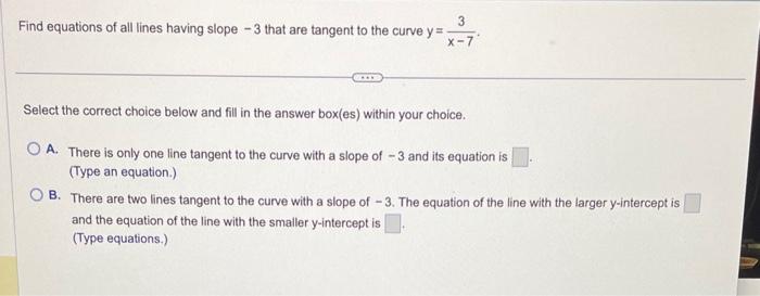 Solved Find equations of all lines having slope −3 that are | Chegg.com