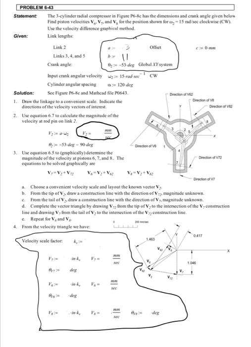 Solved PROBLEM 6-43 Statement The 3-cylinder radial | Chegg.com