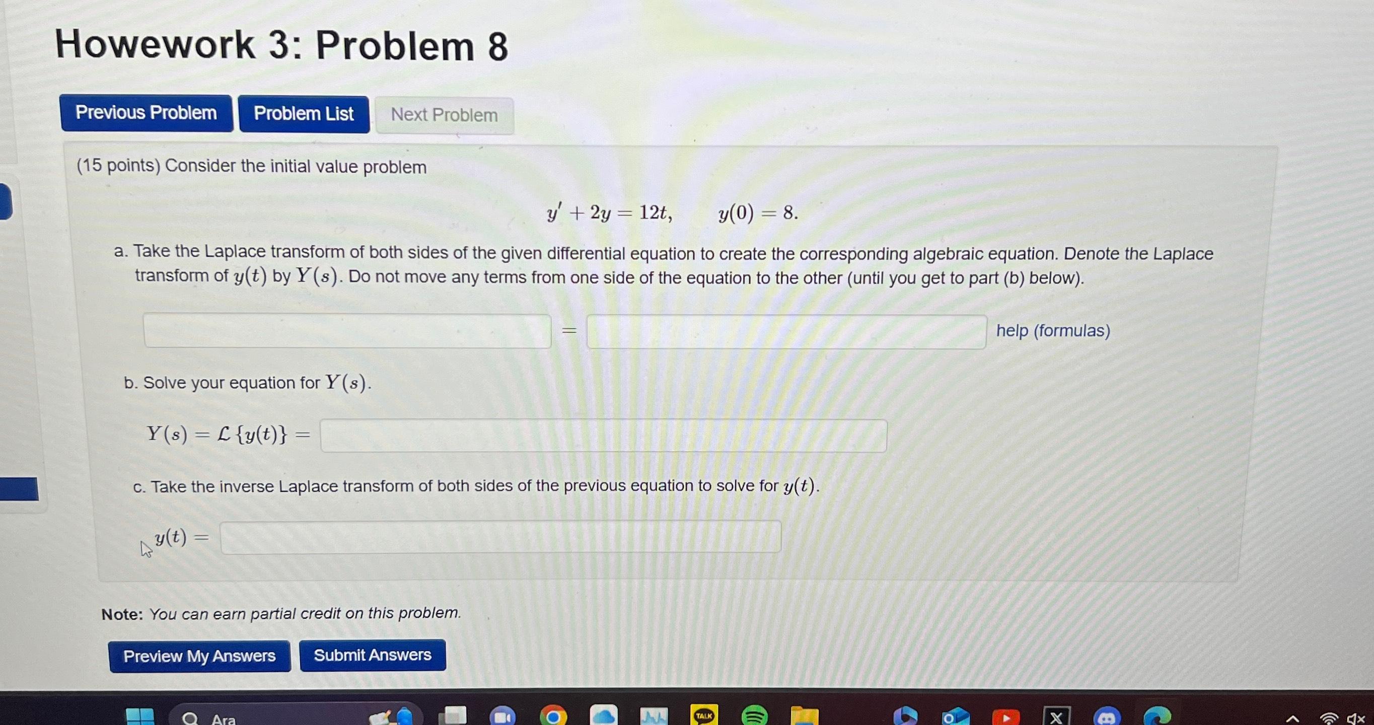 Solved Howework 3: Problem 8(15 ﻿points) ﻿Consider the | Chegg.com