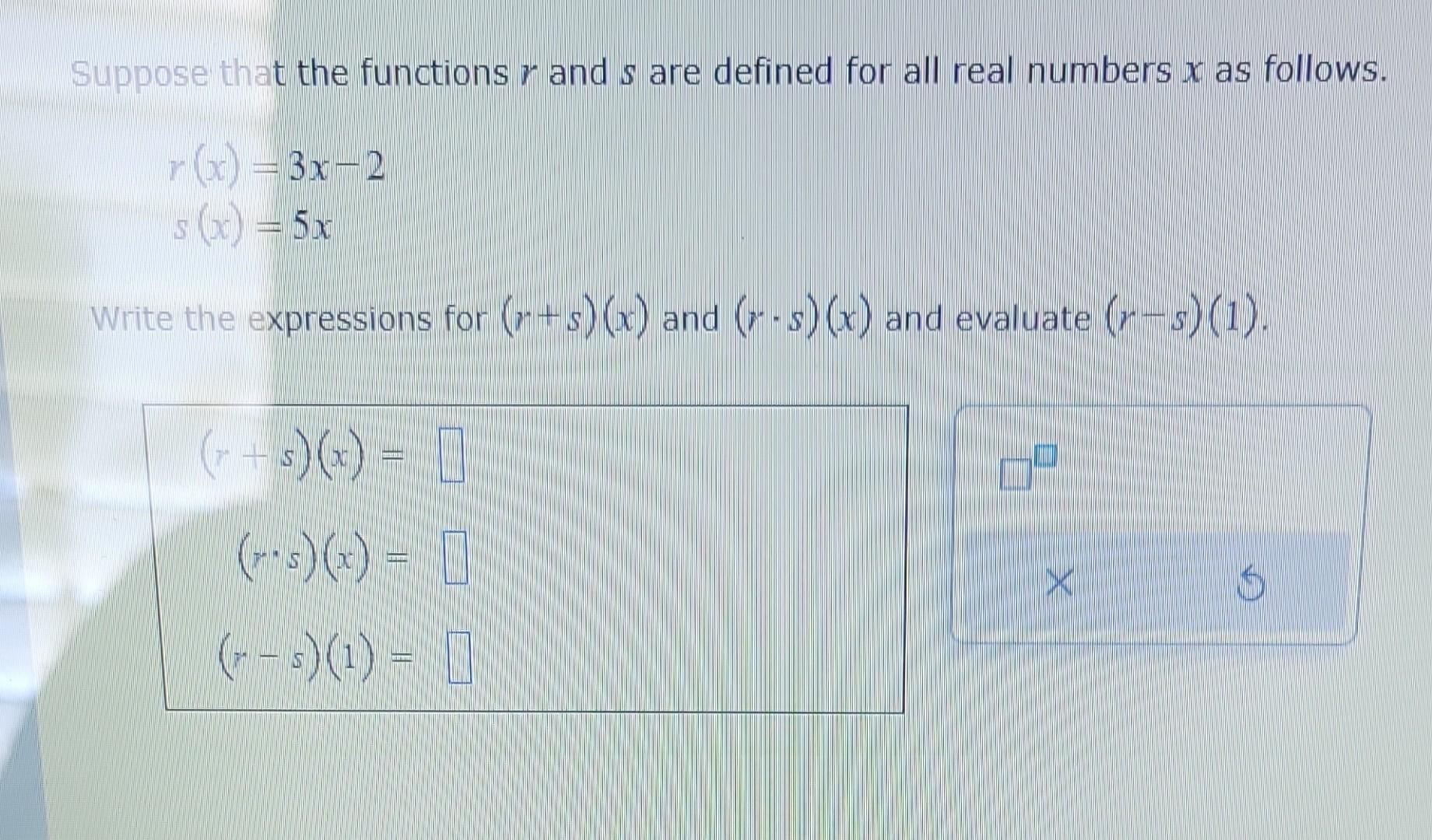 Solved Suppose that the functions r and s are defined for | Chegg.com