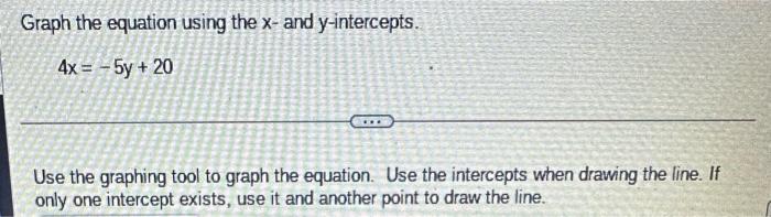 Solved Graph the equation using the x - and y-intercepts. | Chegg.com