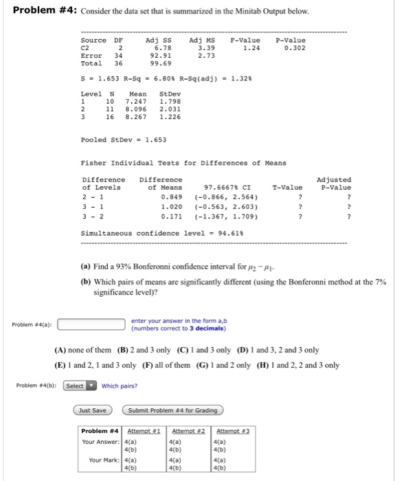 Solved Problem #4: Consider the data set that is summarized | Chegg.com