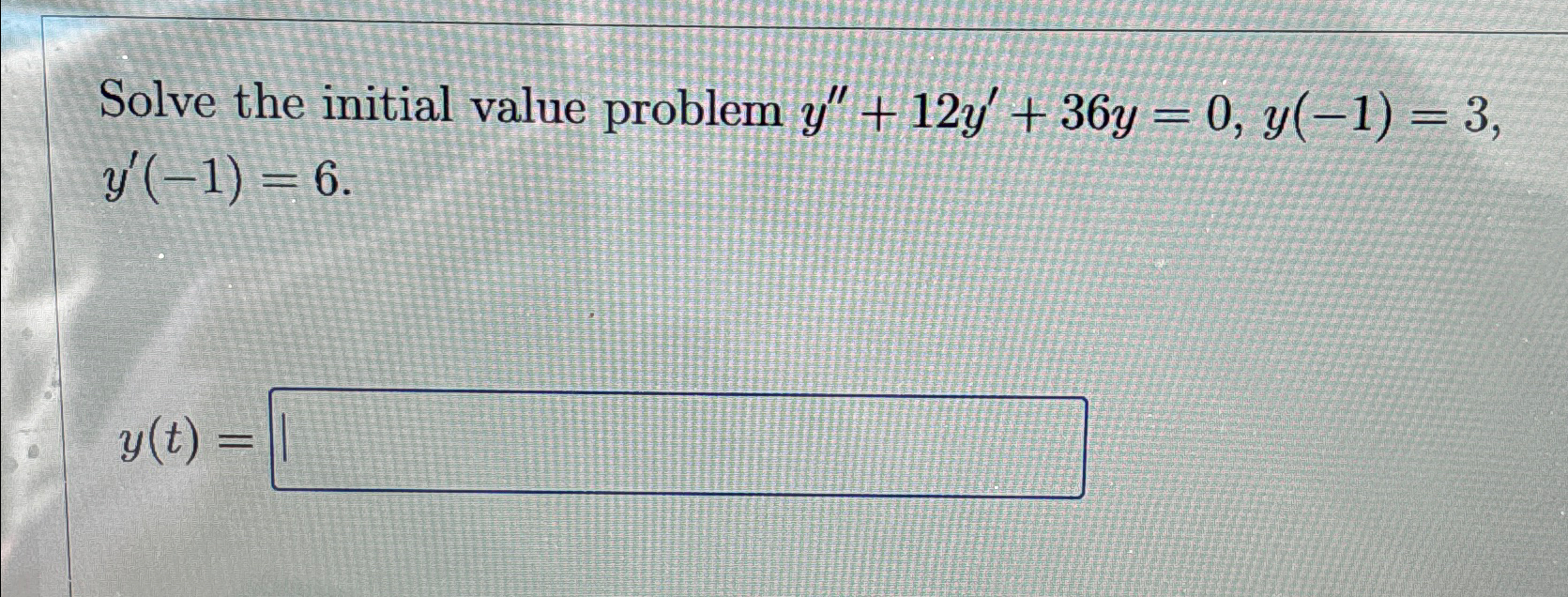 Solved Solve the initial value problem | Chegg.com