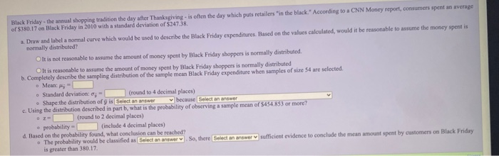 Solved Black Friday - the annual shopping tradition the day | Chegg.com