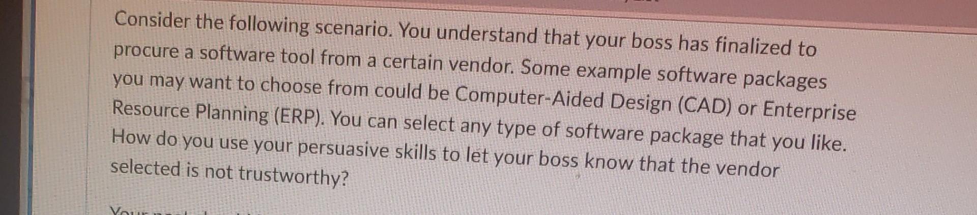 Consider the following scenario. You understand that | Chegg.com