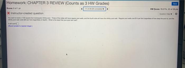 Solved Save Homework: CHAPTER 3 REVIEW (Counts as 3 HW | Chegg.com