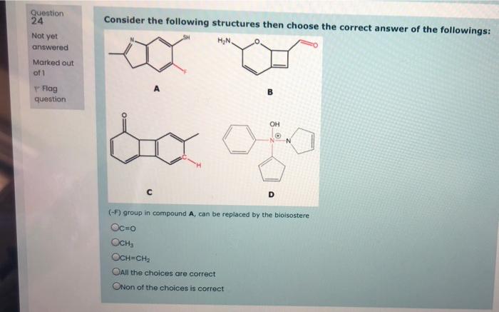 Solved Question 24 Consider the following structures then | Chegg.com