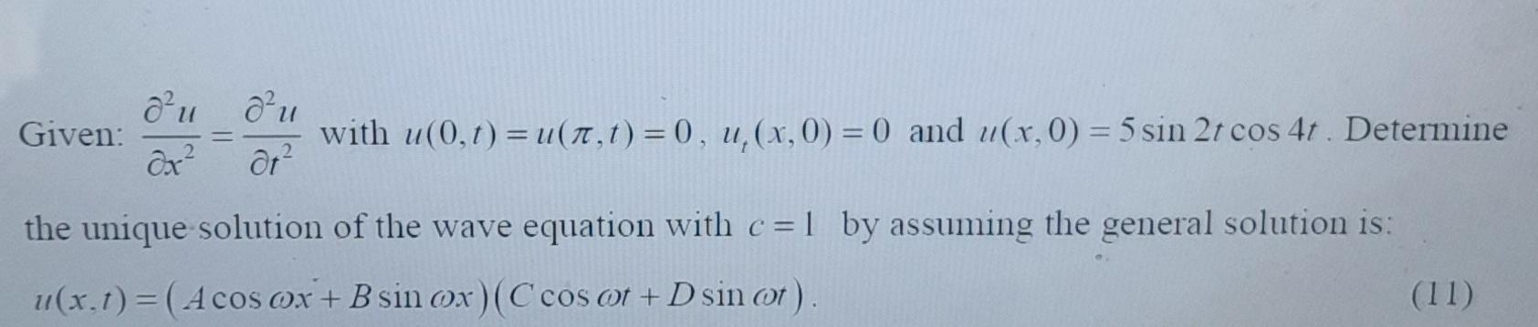 Solved 2²u du Given: = with u(0,t) = u(t,t) = 0, u,(x,0) = 0 | Chegg.com