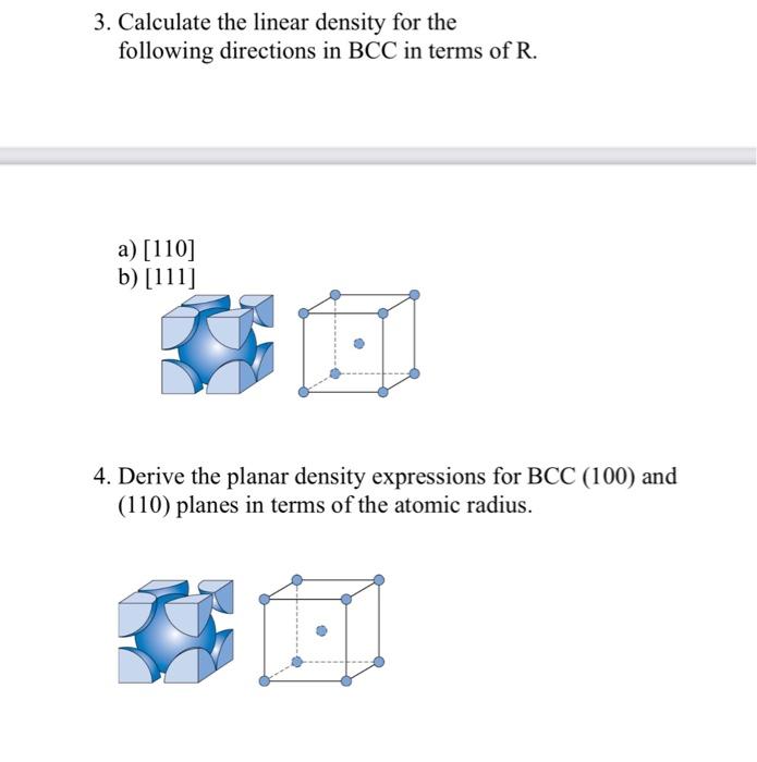 Solved 3 Calculate The Linear Density For The Following