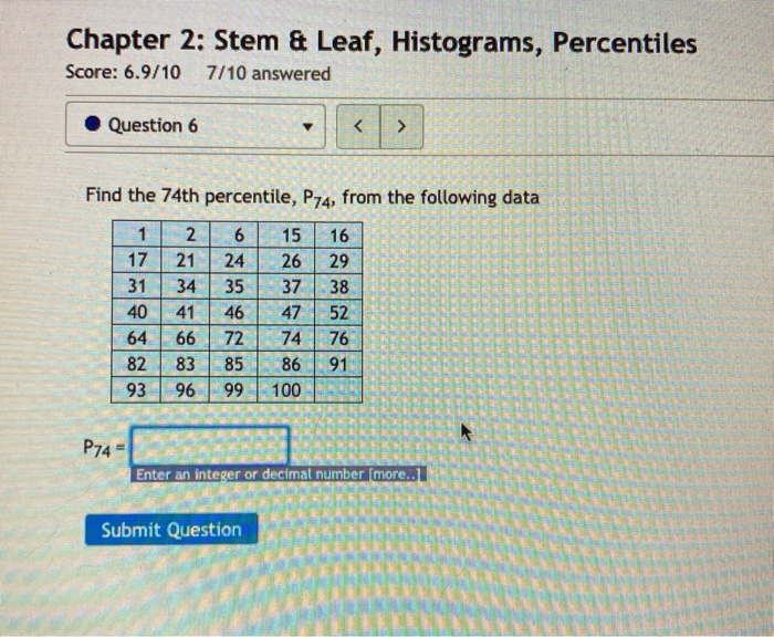 Solved Chapter 2: Stem & Leaf, Histograms, Percentiles | Chegg.com