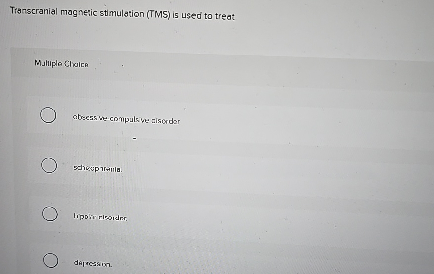 Solved Transcranial magnetic stimulation (TMS) ﻿is used to | Chegg.com