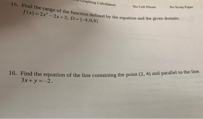 Solved 15. Find the range of the function defined by the | Chegg.com