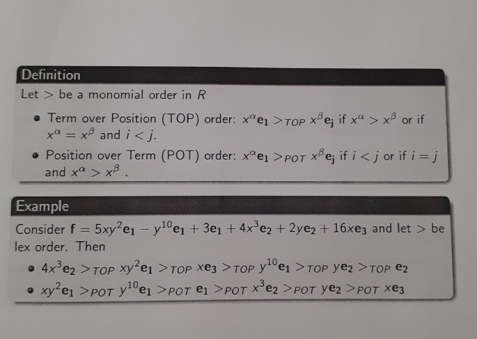 Solved computer algebra homework, lessons"Grobner basis for | Chegg.com