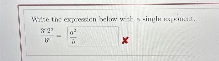 Write the expression below with a single exponent. | Chegg.com
