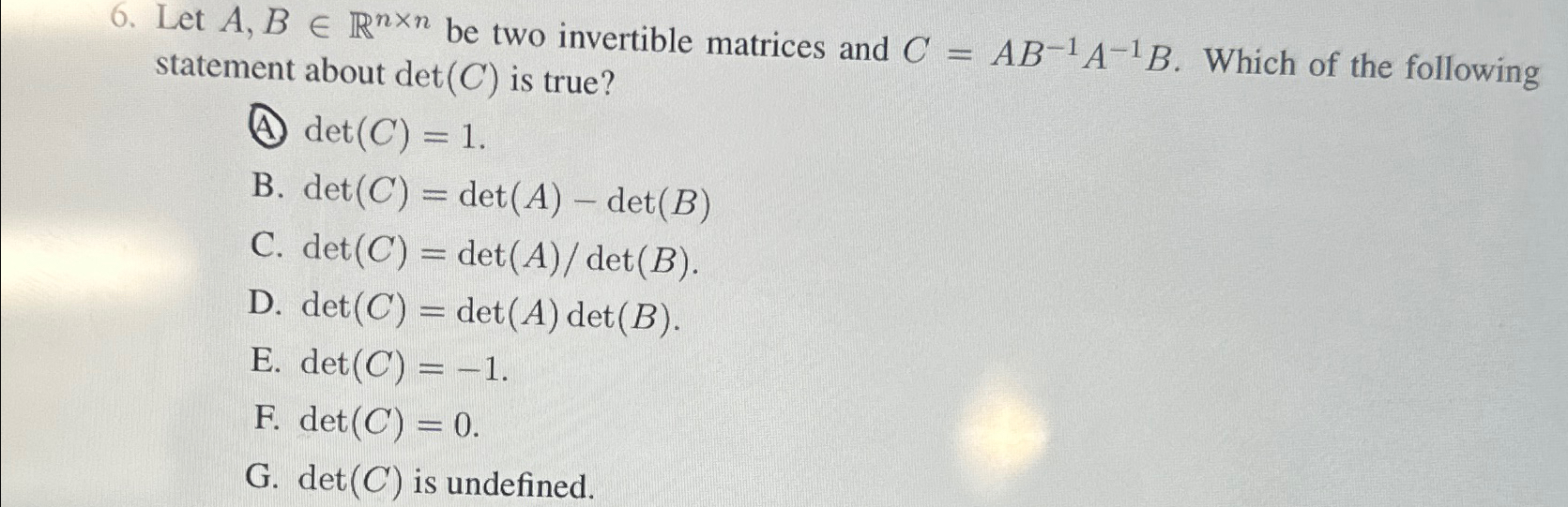Solved Let A,BinRn×n ﻿be two invertible matrices and | Chegg.com