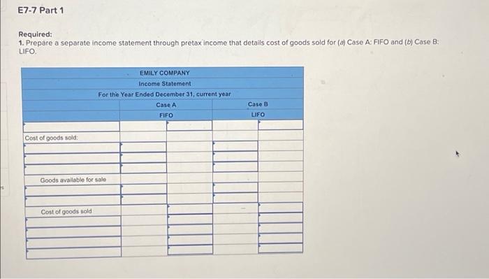 Solved Required information E7-7 (Algo) Analyzing and | Chegg.com
