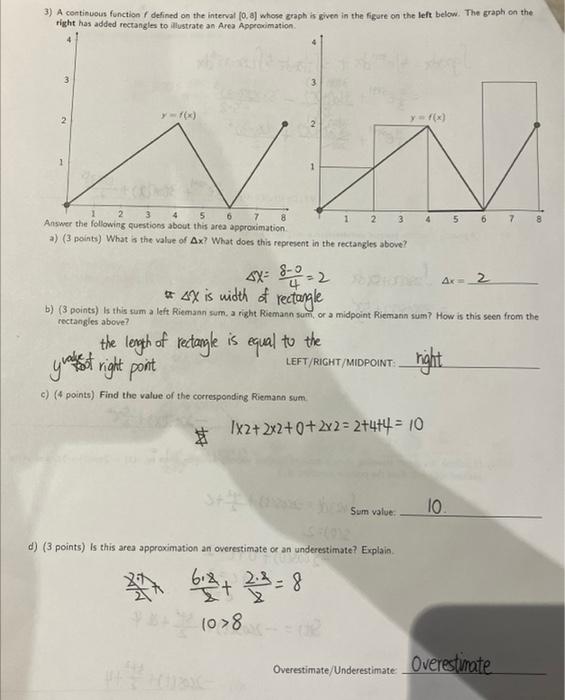3) A continuous function f defined on the intervat | Chegg.com