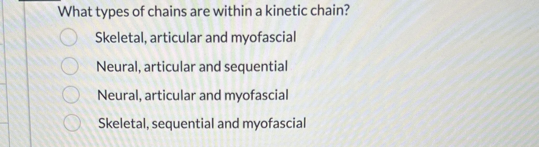 Solved What types of chains are within a kinetic | Chegg.com