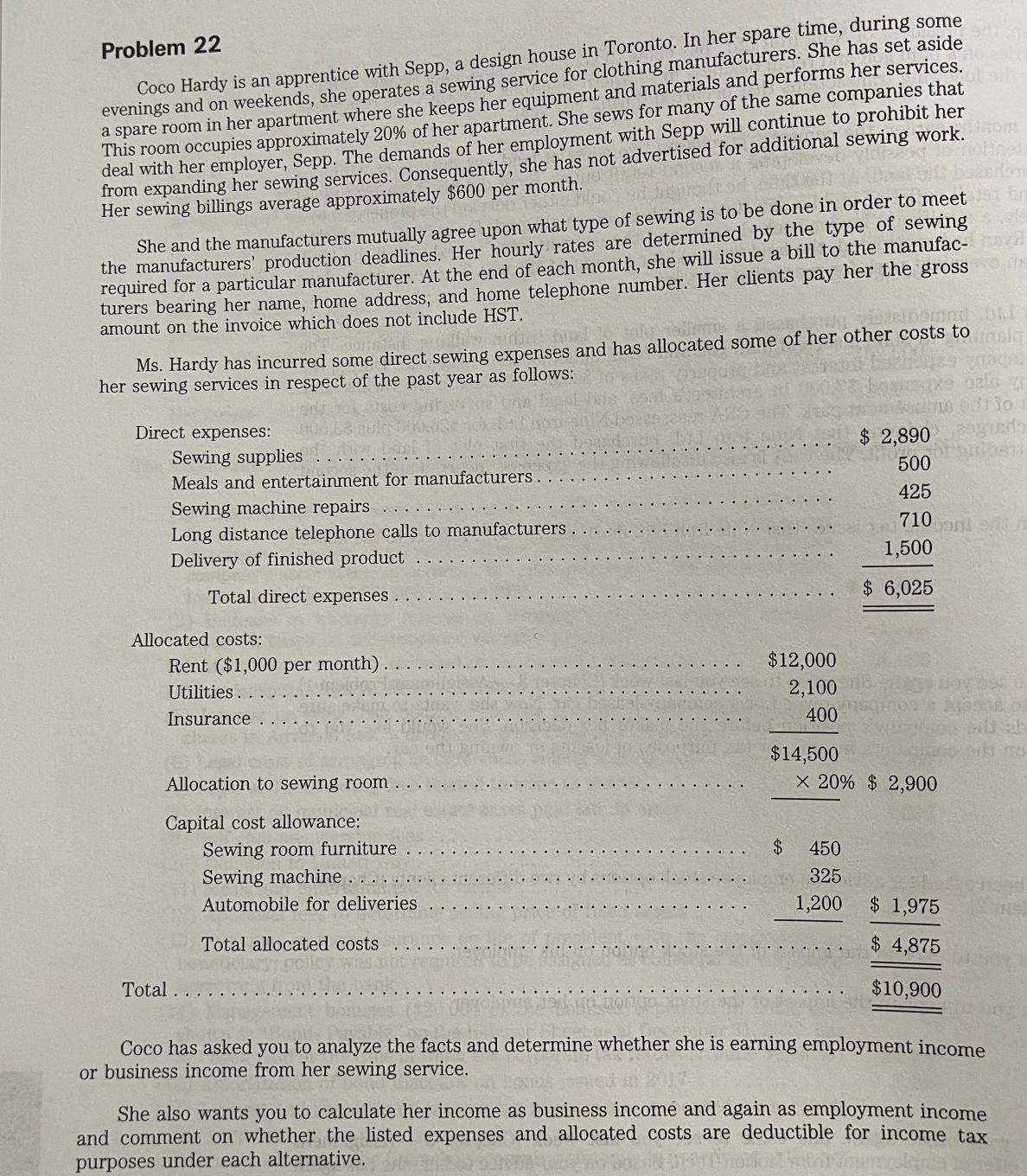 Solved Problem 22Coco Hardy is an apprentice with Sepp, a | Chegg.com
