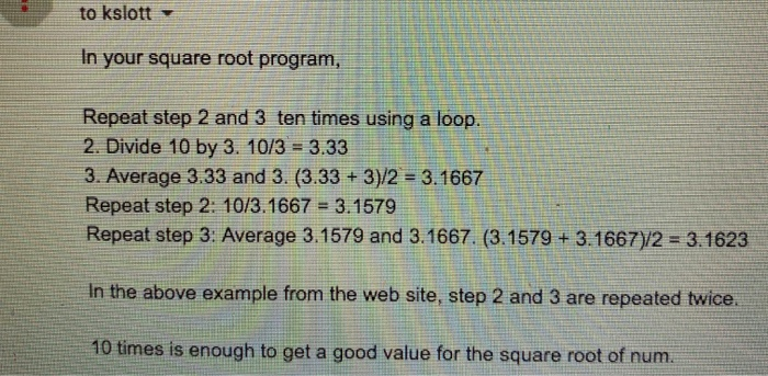 Solved 3 Squarerootepp 30 Polnts Put All Your Code In