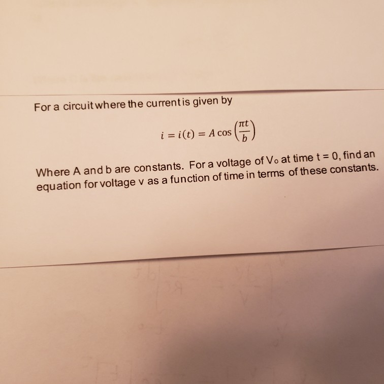 Solved For a circuit where the current is given by Ttt i = | Chegg.com