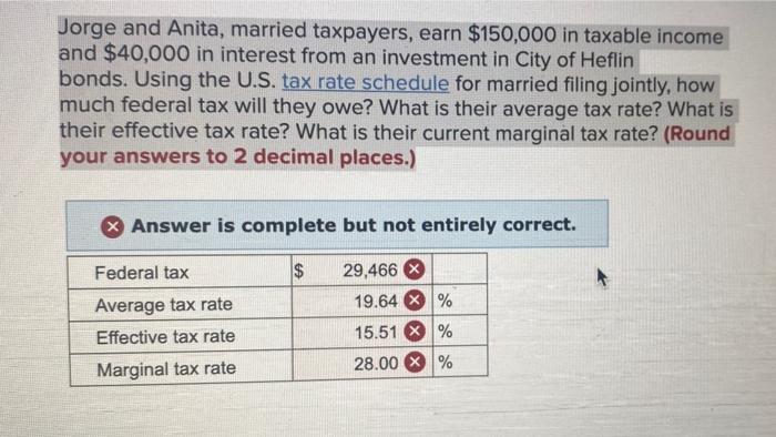 Solved Jorge and Anita, married taxpayers, earn $150,000 in | Chegg.com