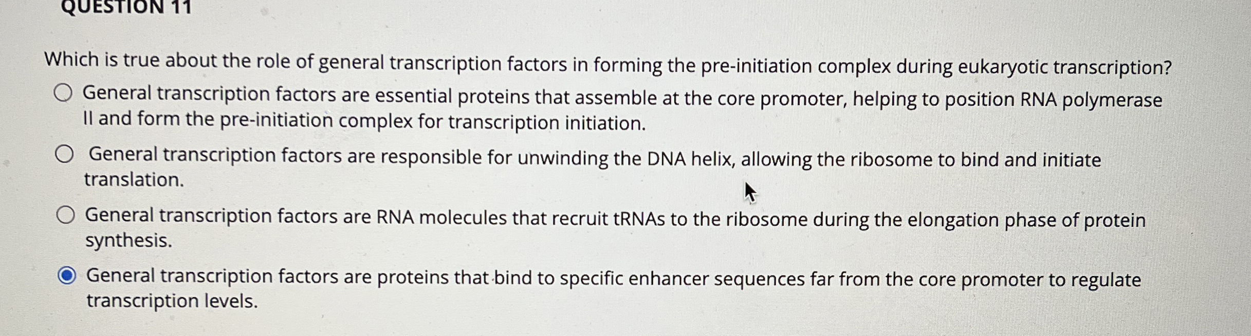 Solved Which is true about the role of general transcription | Chegg.com