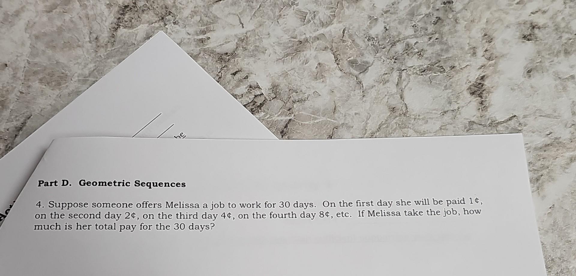 Solved Part C. Arithmetic Sequences 3. A brick staircase has | Chegg.com