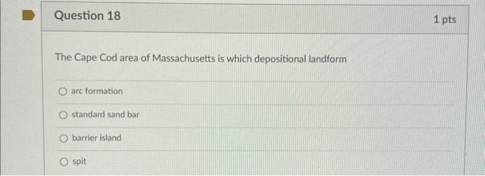 Solved The Cape Cod area of Massachusetts is which | Chegg.com