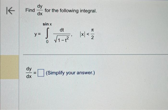 Solved Find dxdy for the following integral. | Chegg.com