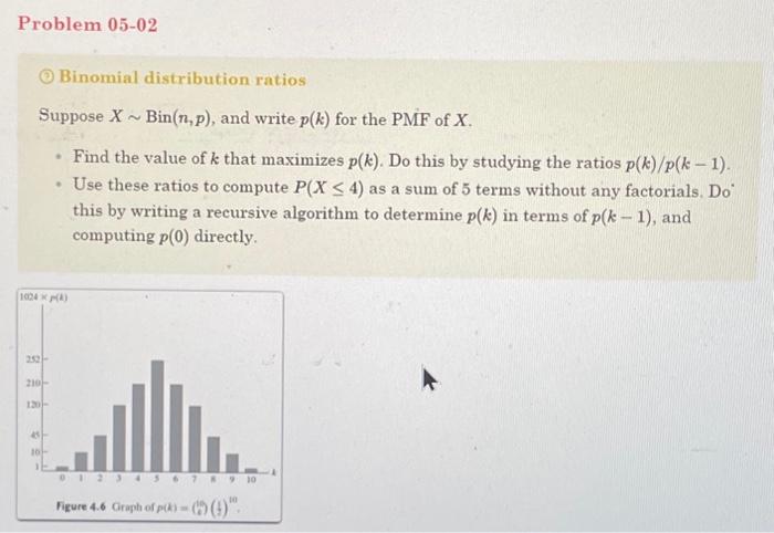 Problem 05-02 Binomial distribution ratios Suppose X~ | Chegg.com