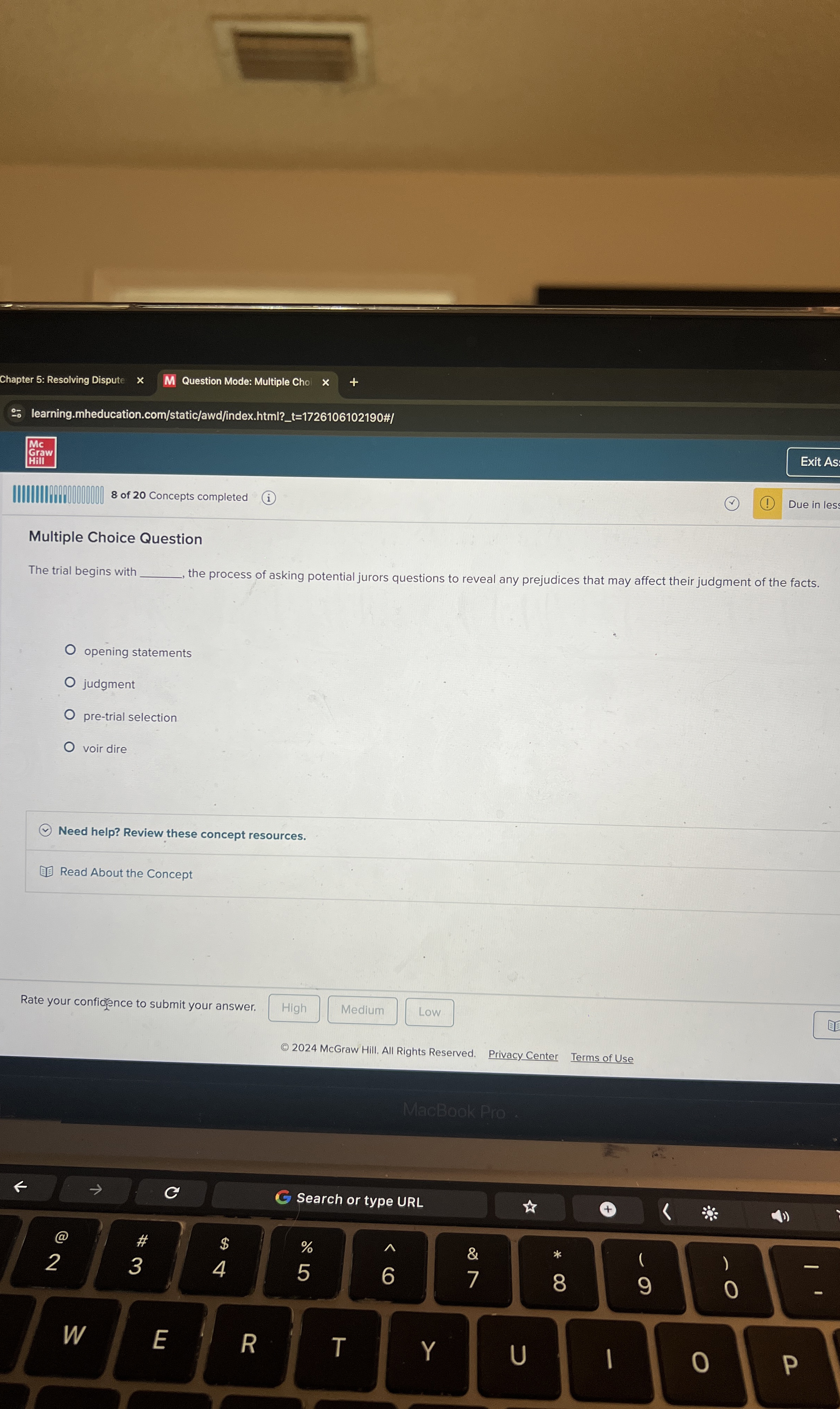 Solved Multiple Choice QuestionThe trial begins withthe | Chegg.com