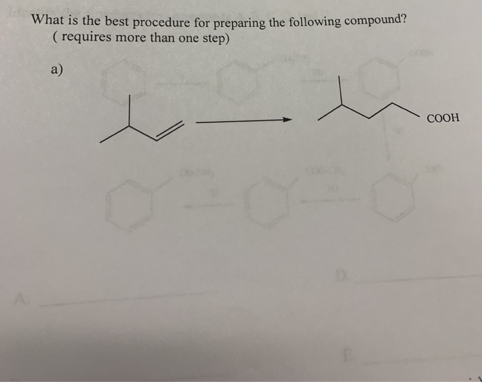 Solved What is the best procedure for preparing the | Chegg.com