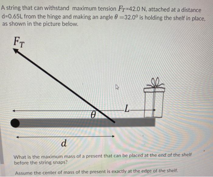 Solved A string that can withstand maximum tension Fr=42.0 | Chegg.com