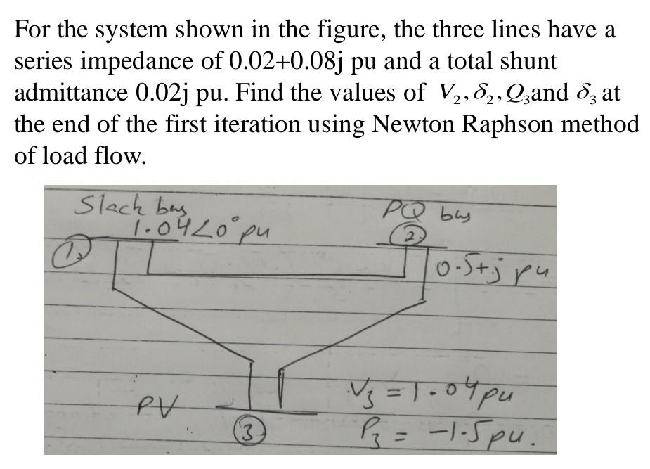 Solved Find all four values of V2, Delta2, V3 & Delta3 at | Chegg.com