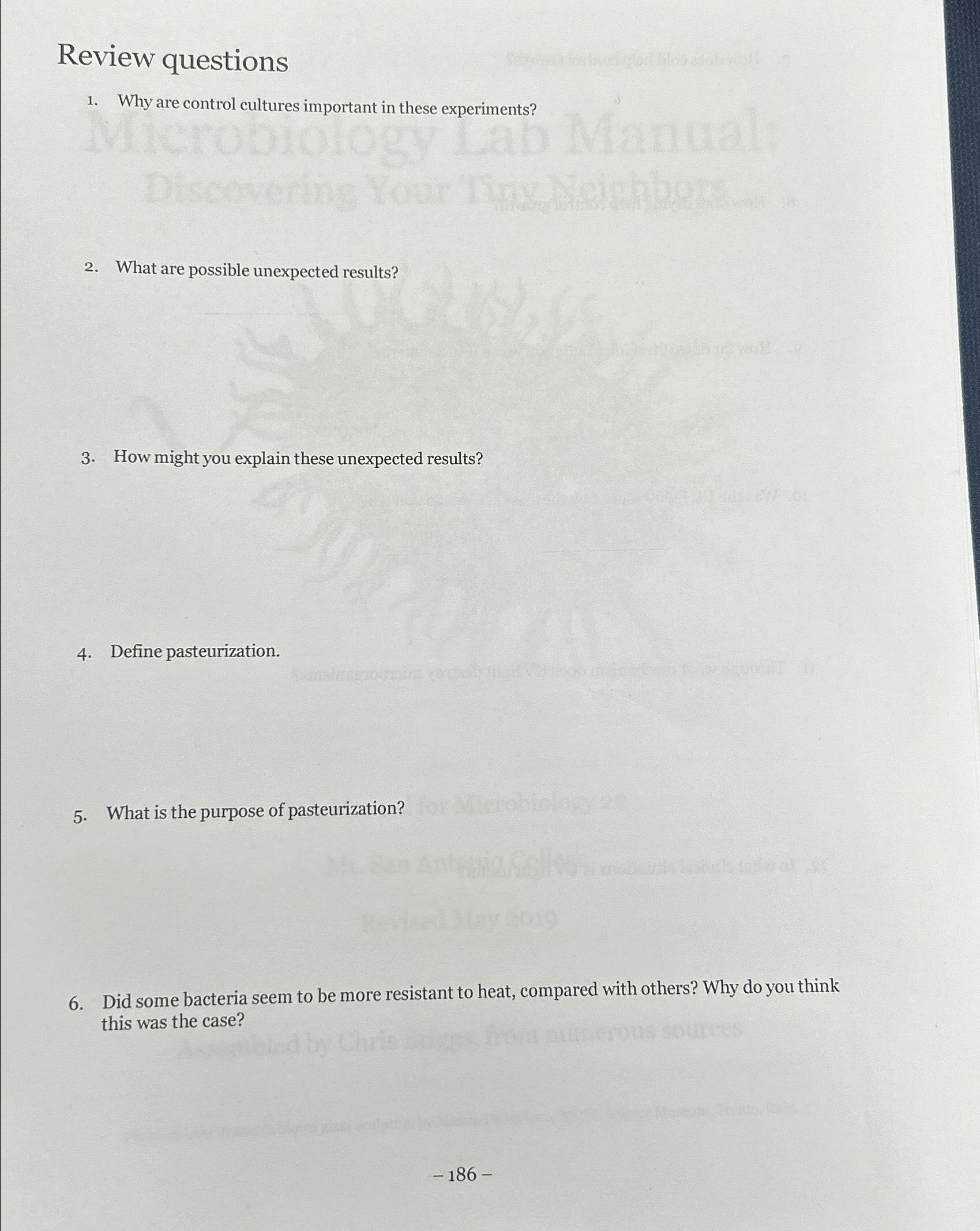 Solved Review questionsWhy are control cultures important in | Chegg.com
